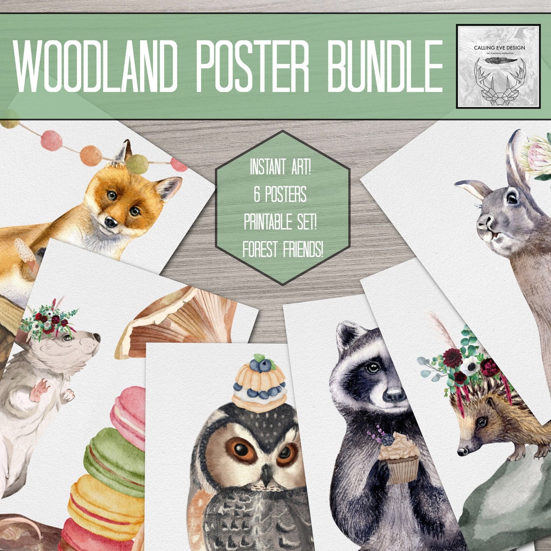 PRINTABLE POSTERS - Forest Friends - Woodland Delights 6 Poster Bundle ...