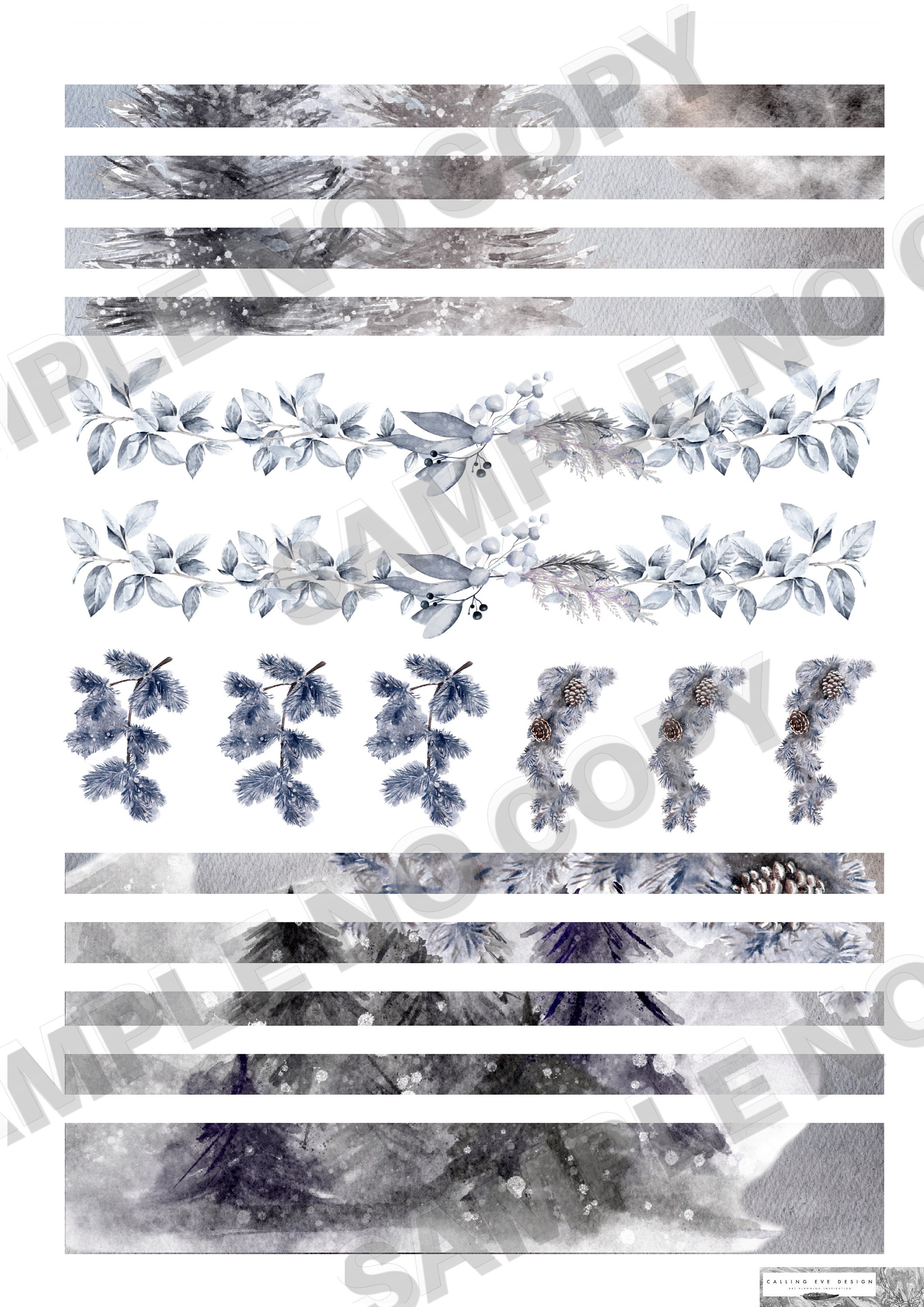 Printable Winter Stickers - January Planner Spread - Etsy