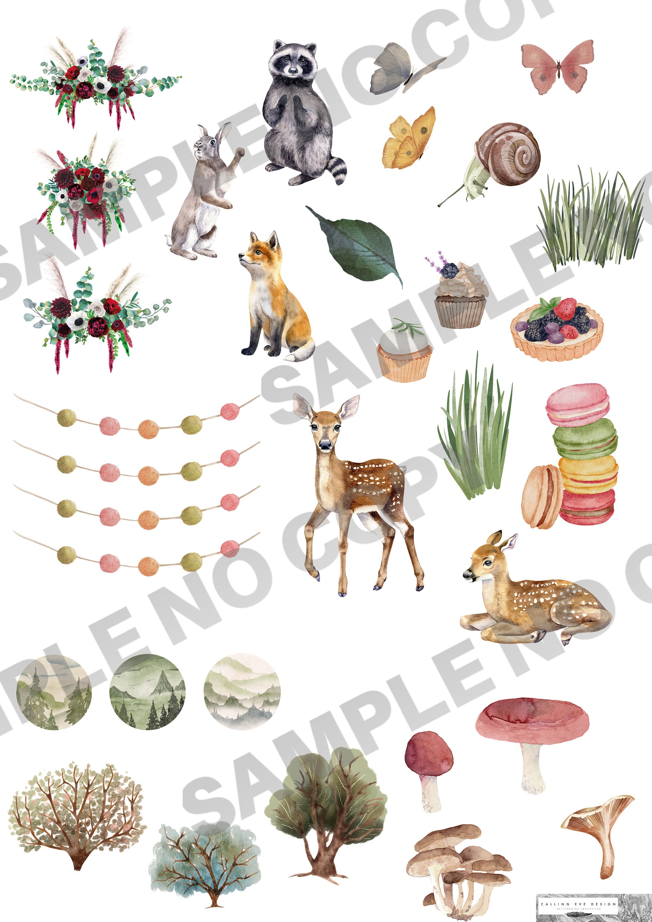 Woodland Animals Printable Sticker Kit | Weekly Planner Spread | Forest ...