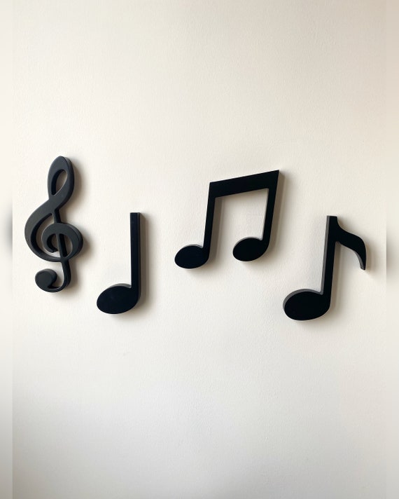 Music Note Wall Sign Set Music Note Wall Art Wooden Music - Etsy