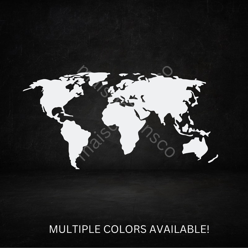 World Map Decal - Etsy