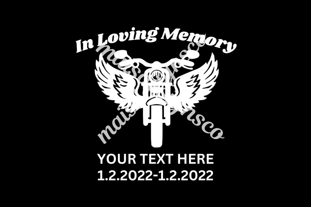 In Loving Memory Custom Motorcycle Decal | Car Decals | Name Stickers ...
