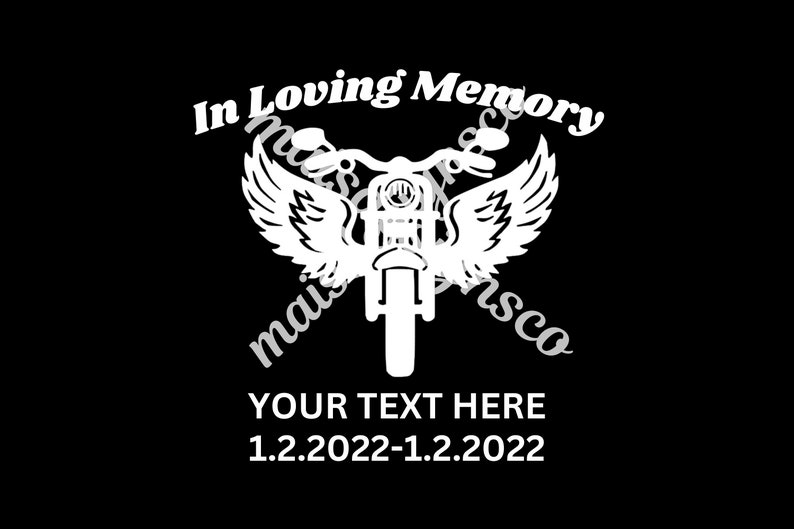 In Loving Memory Custom Motorcycle Decal Car Decals Name - Etsy