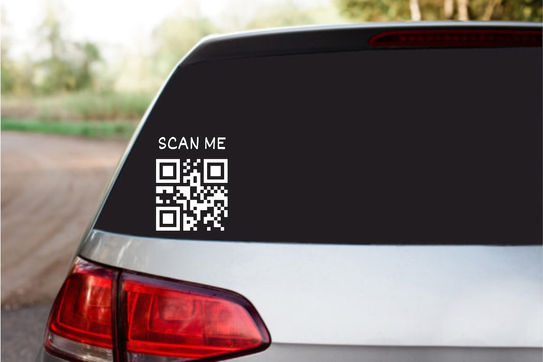 Custom QR Code and Line of Text | Car Decals | Weatherproof | Business ...