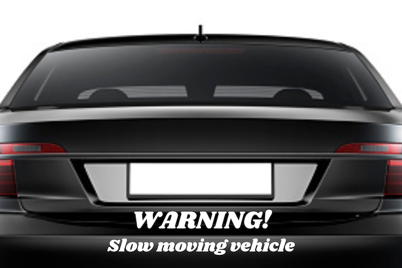 Warning, Slow Moving Vehicle, Car Decal Car Decals Name Stickers Logo ...