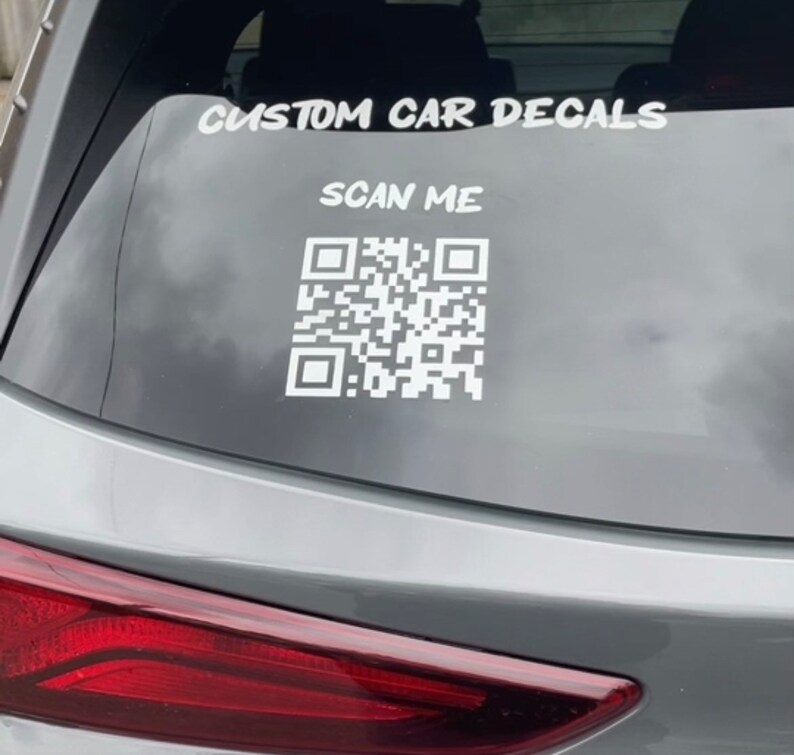 Custom QR Code and Line of Text Car Decals Weatherproof - Etsy