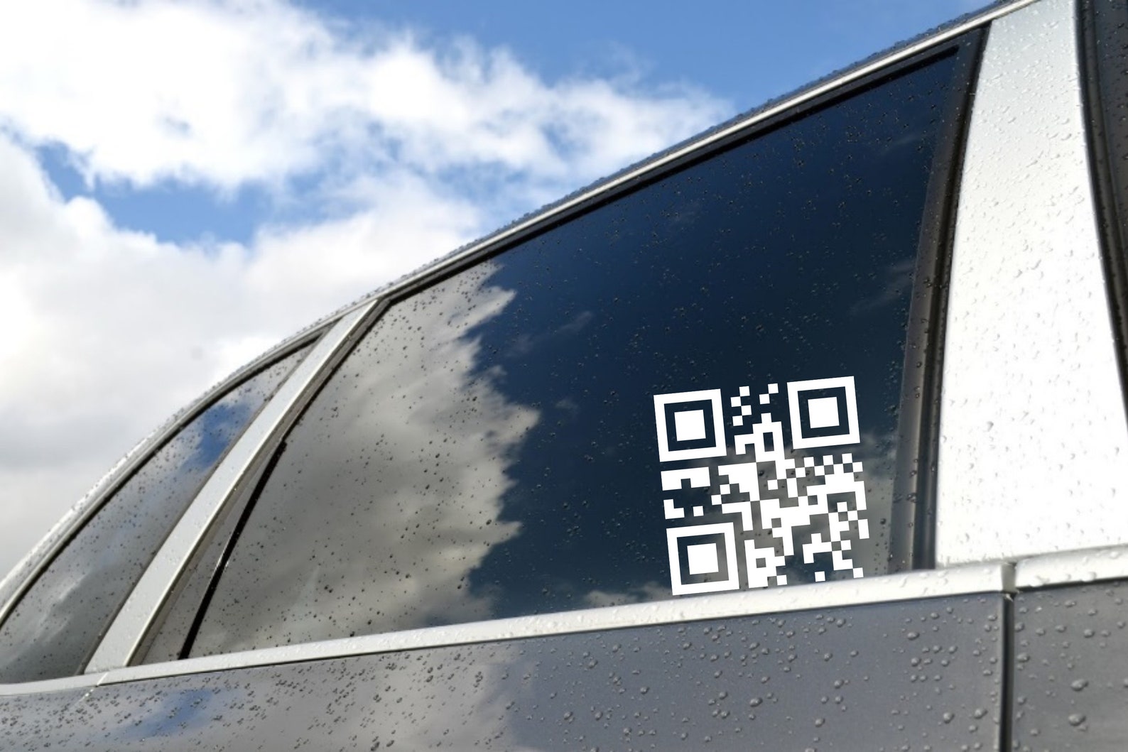 Custom QR Code and Line of Text Car Decals Weatherproof Business QR ...