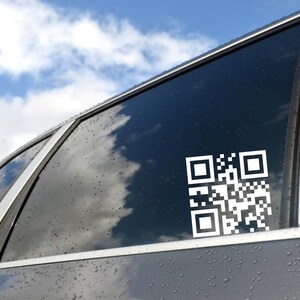 Custom QR Code and Line of Text | Car Decals | Weatherproof | Business ...
