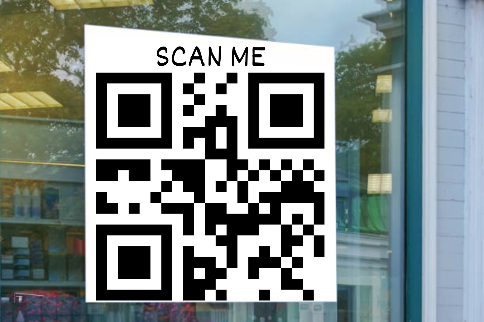 Custom QR Code and Line of Text Car Decals Weatherproof Business QR ...