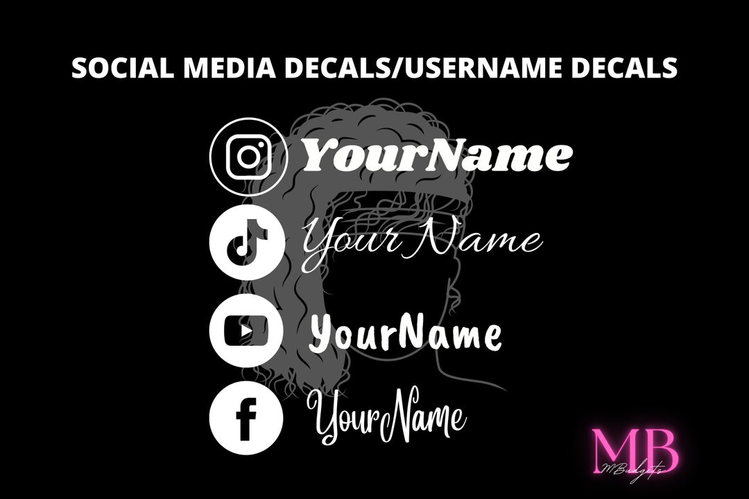 Username Decals Social Media Logos Social Media Decals - Etsy