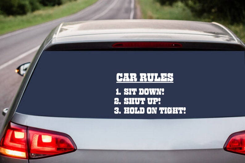 Car Rules, Funny Car Decal Car Decals Name Stickers Stickers for Cars ...