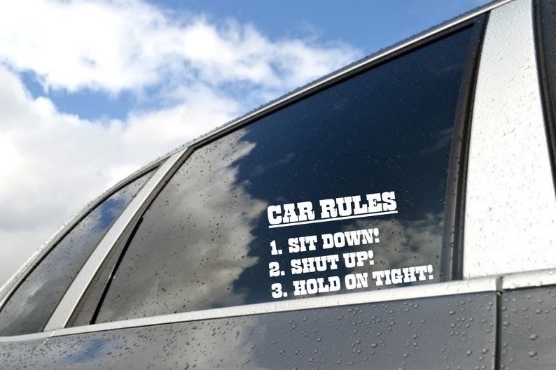 Car Rules, Funny Car Decal Car Decals Name Stickers Stickers for Cars ...