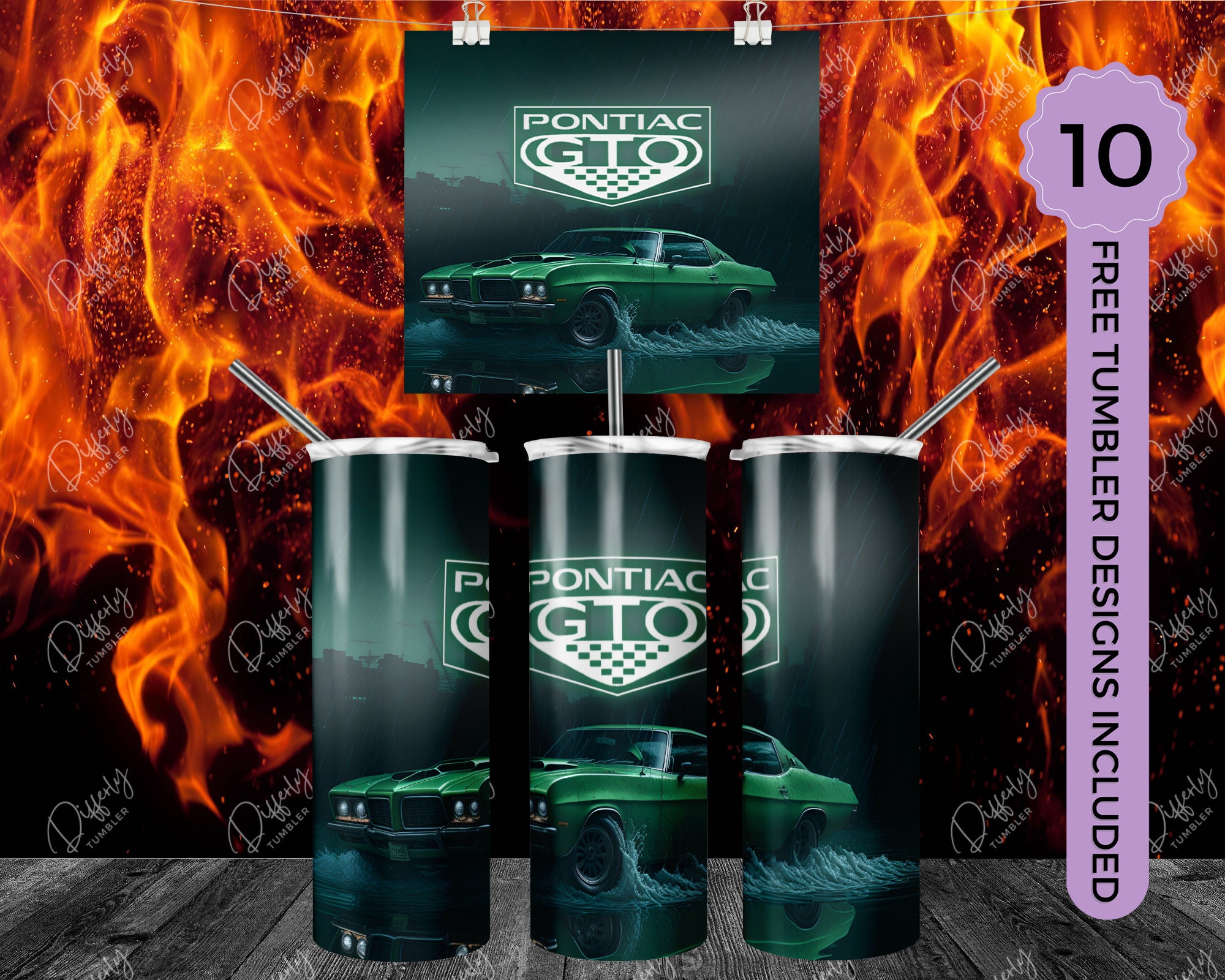 1972 Pontiac GTO 20oz Skinny Tumbler Wrap Sublimation Design - Etsy