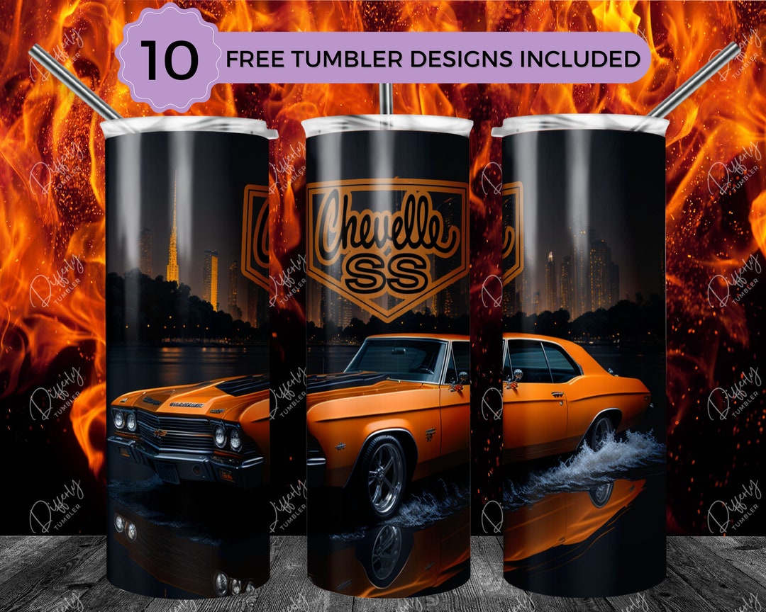 1969 Chevrolet Chevelle SS 20oz Skinny Tumbler Wrap Sublimation Design ...
