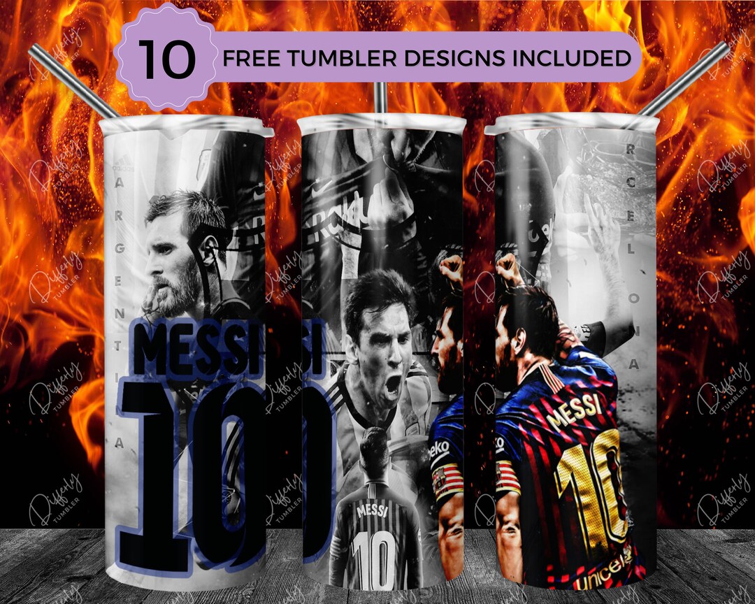 Lionel Messi 20oz Skinny Tumbler Wrap Sublimation Design, Messi 20oz ...