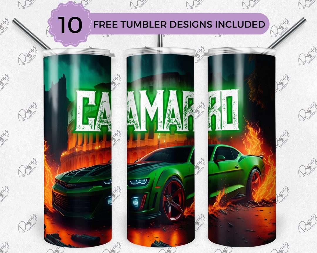 Chevrolet Camaro SS 20oz Skinny Tumbler Wrap Sublimation Design, Green ...