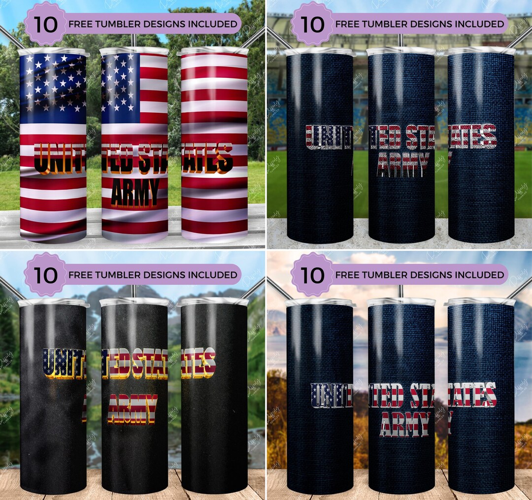 United States Army 20oz Tumbler Wrap Design, United States Flag 20oz ...