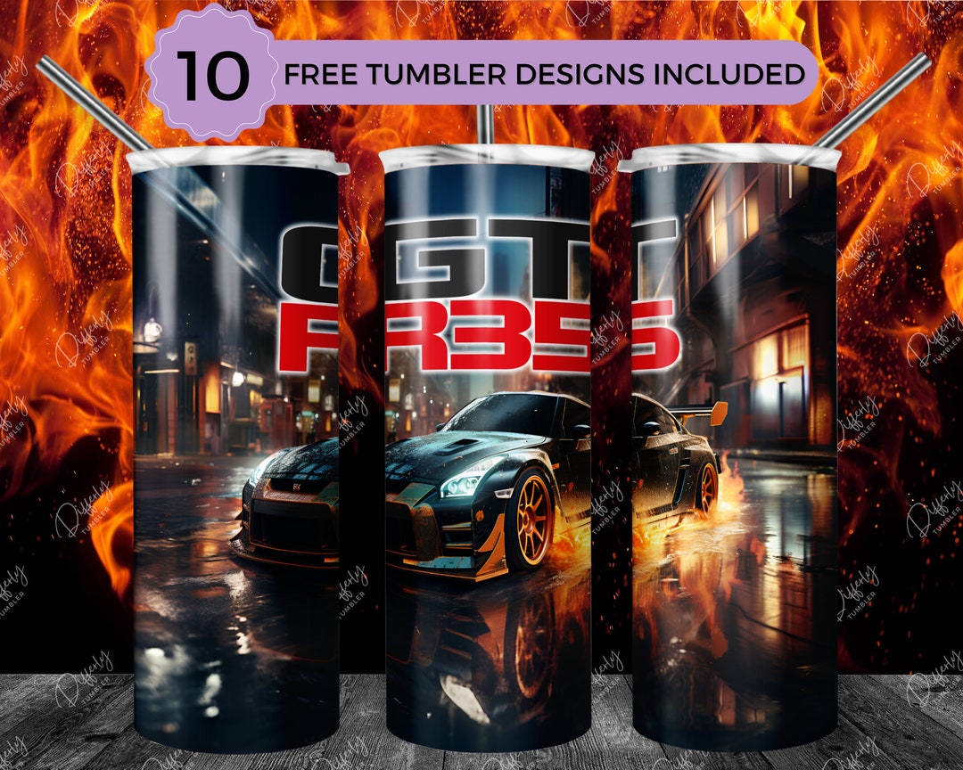 Nissan GTR R35 20oz Skinny Tumbler Wrap Sublimation Design, GTR R35 ...