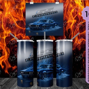 1969 Chevrolet Camaro SS 20oz Skinny Tumbler Wrap Sublimation Design ...