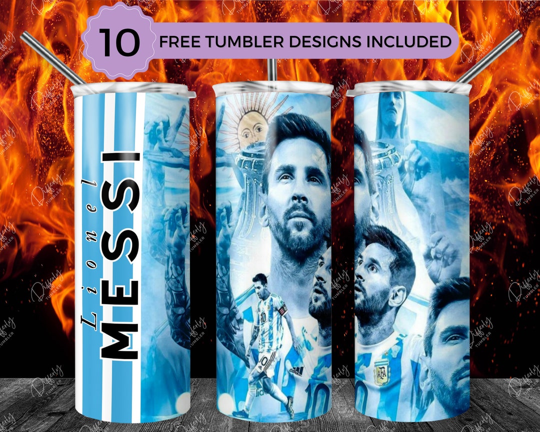 Lionel Messi 20oz Skinny Tumbler Wrap Sublimation Design, Messi 20oz ...