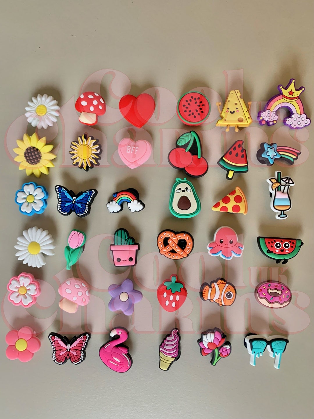 Croc Charm Flower Charms 35 Pin Badge Designs Summer Spring Girly Pink ...