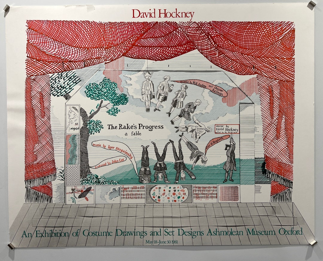 David Hockney Poster - the Rake’s Progress (ashmolean Museum, Oxford, 1981) - Original Rare ...