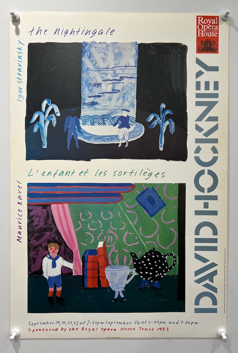 David Hockney Poster Royal Opera House 1983 Vintage Etsy