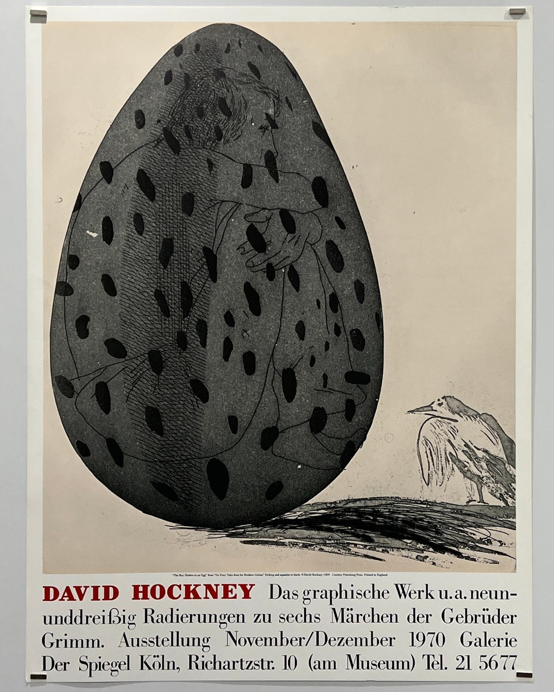 David Hockney Poster Boy Hidden in an Egg, 1970 Original Rare Poster ...