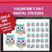 50 Valentine's Day Digital Stickers for Digital Planners Owl Digital ...