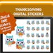 Thanksgiving Digital Owl Stickers | Digital Owl Stickers | Thanksgiving ...