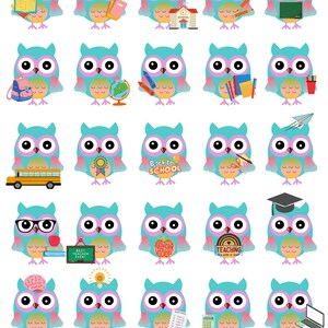 25 Back to School Digital Stickers for Digital Planners Digital Owl ...
