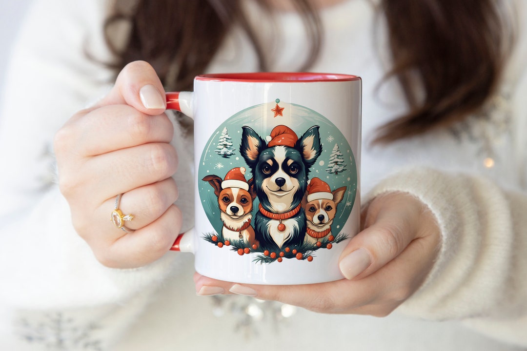 Retro Dogs Mug. Women Christmas Dogs Mug, Cute Vintage Dogs Mug ...