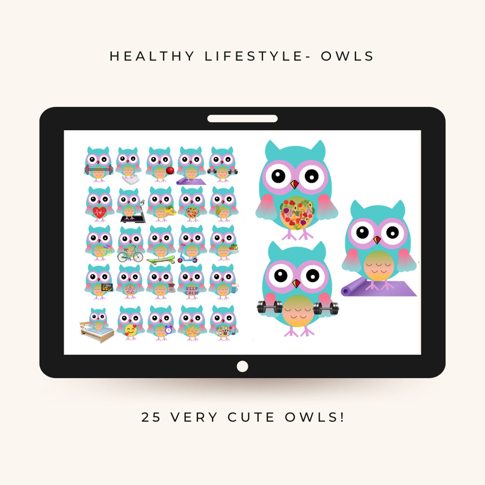 25 Healthy Lifestyle Digital Stickers for Digital Planners | Digital ...