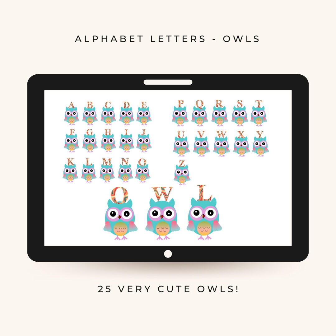 Owl Digital Sticker Pack | Clip Art Set of Owls | Cute Owl Clipart ...