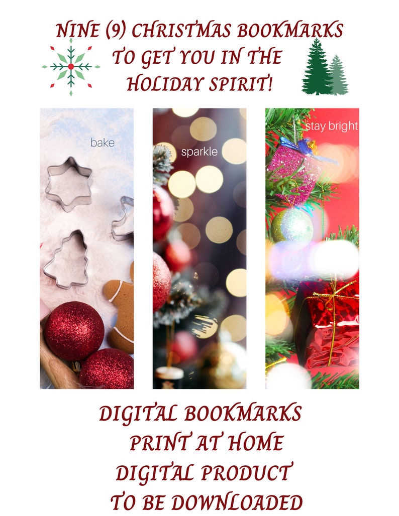 Christmas Printable Bookmarks Christmas Bookmarks to Print - Etsy