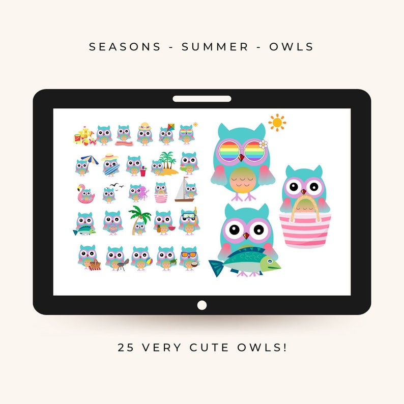 Summer Digital Stickers | Summer Stickers | Beach Stickers | Summer ...
