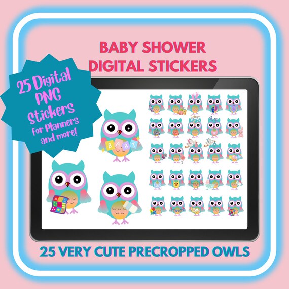 25 Baby Shower Digital Stickers for Digital Planners Digital - Etsy
