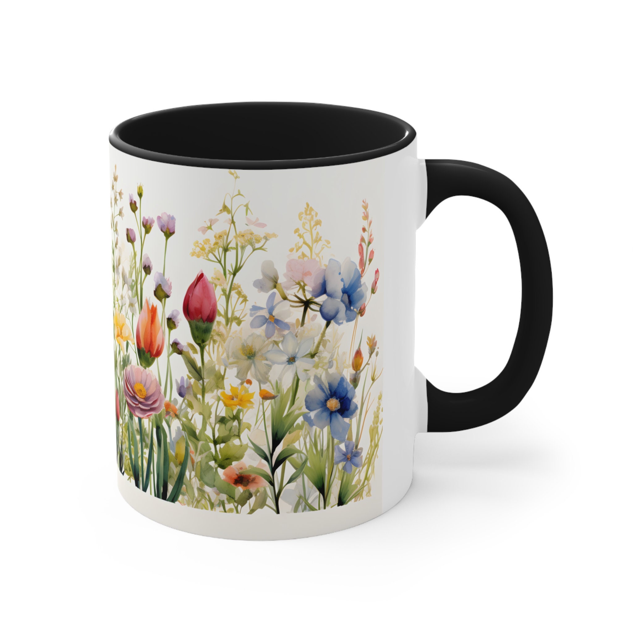 Wildflower Mug, Floral Mug. Botanical Mug, Accent Mug Various Colors ...