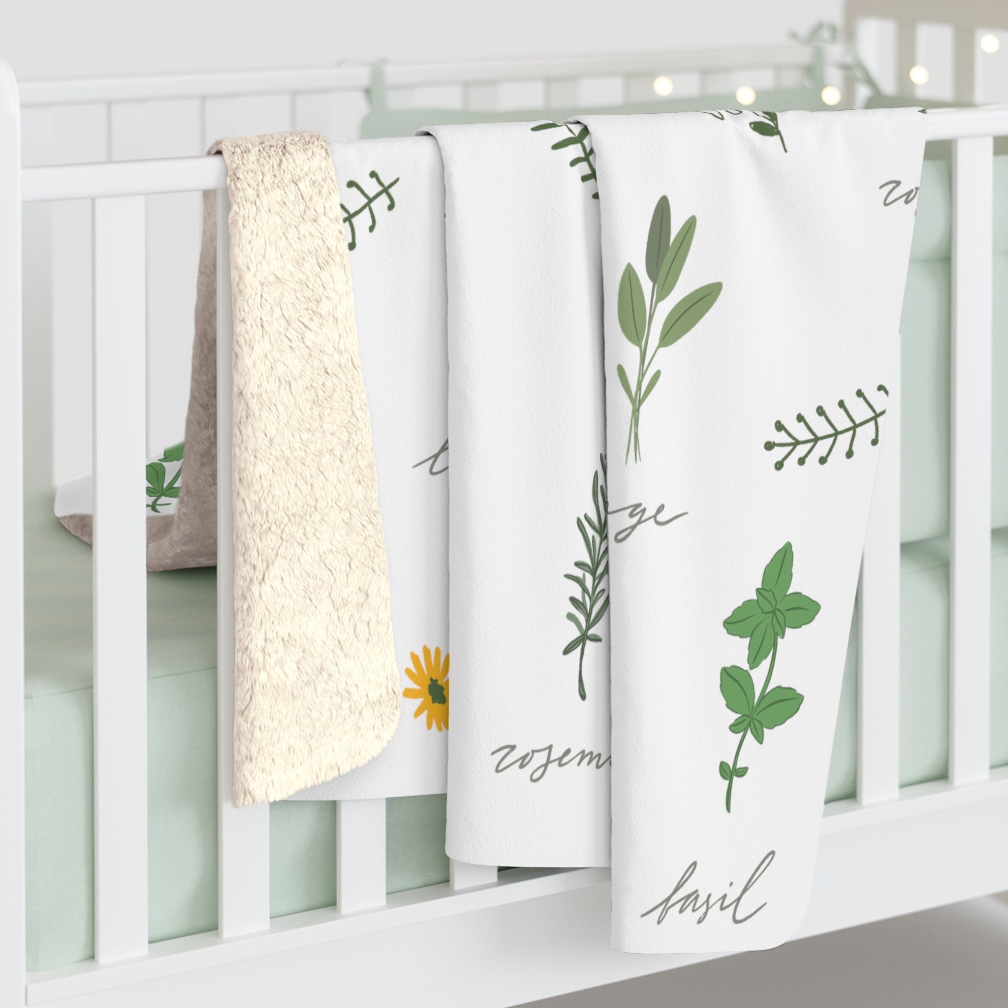 Garden Blanket for Gardeners Throw for Garden Lovers Herbs Blanket Sage ...