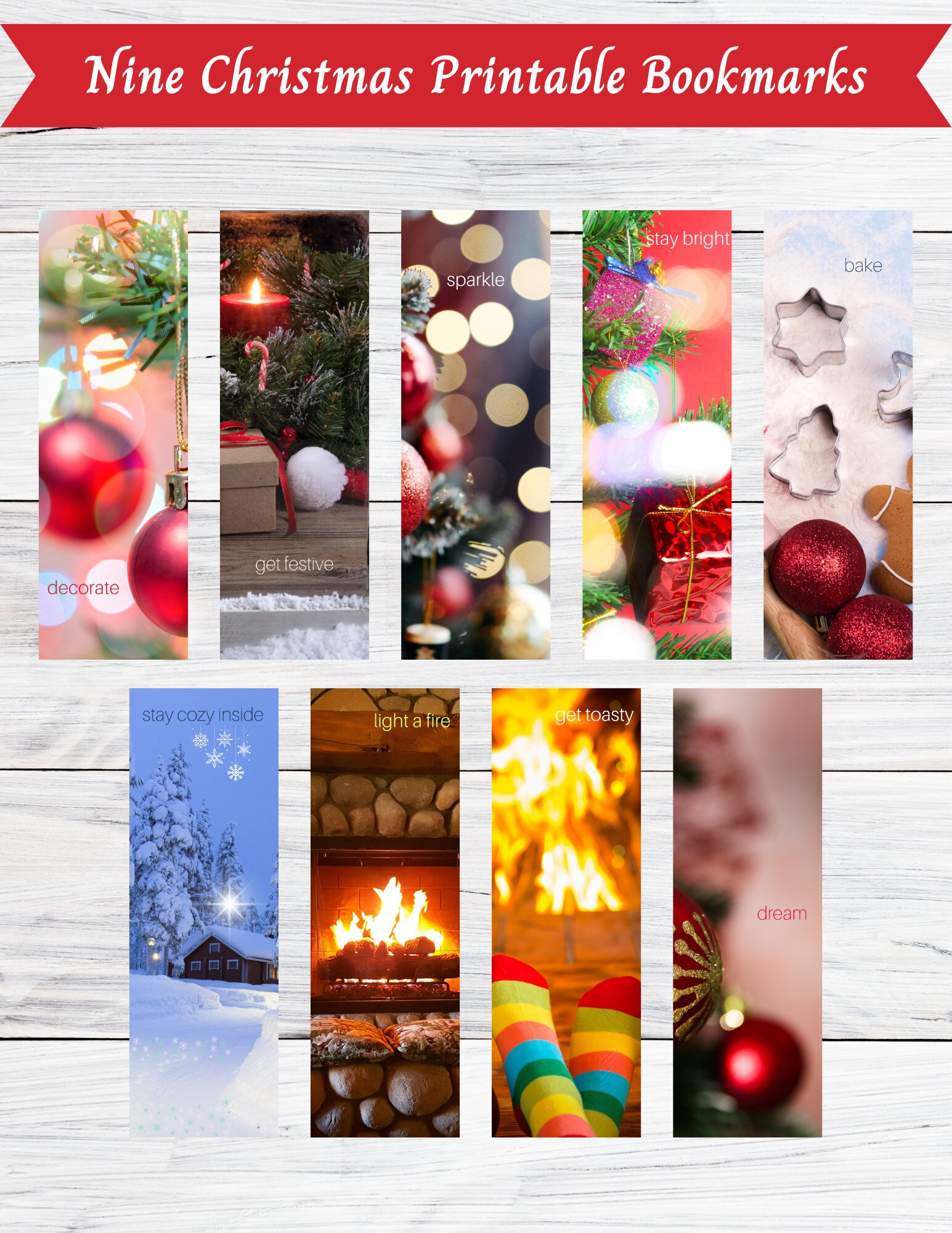 Christmas Printable Bookmarks Christmas Bookmarks to Print - Etsy