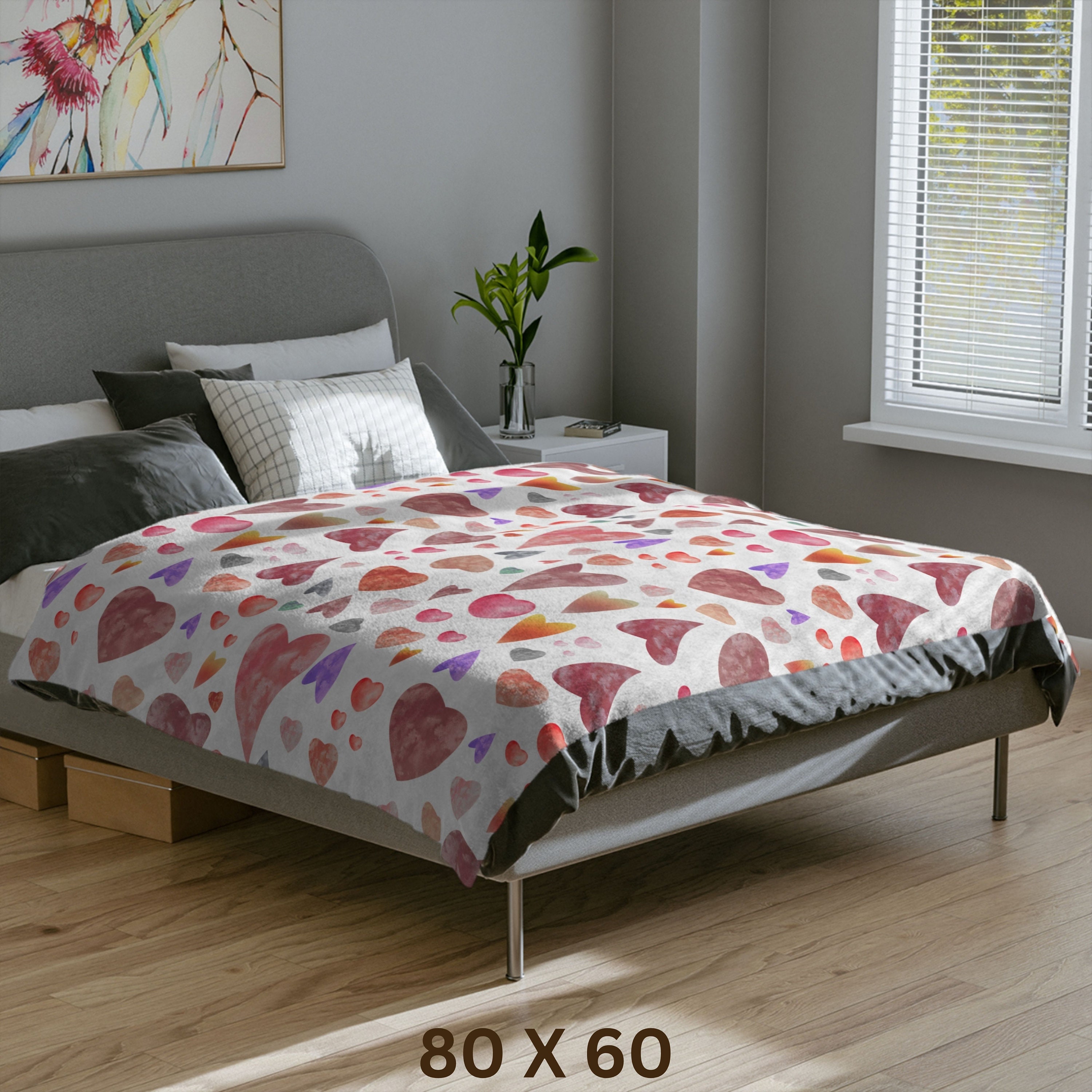 Heart Blanket for Lovers Valentines Blanket Cozy Hearts Blanket for ...