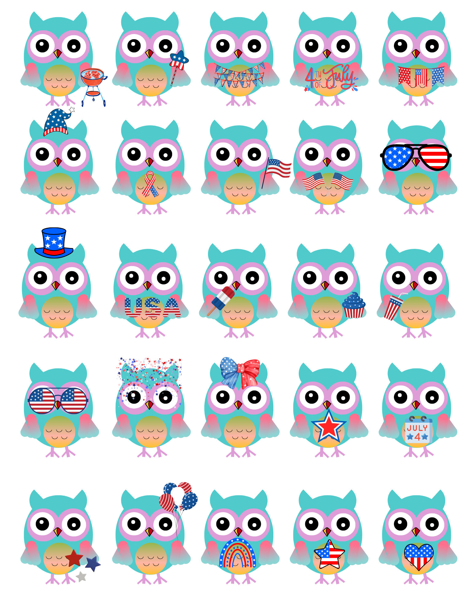 25 Fourth of July Digital Stickers for Digital Planners | 4th of July ...