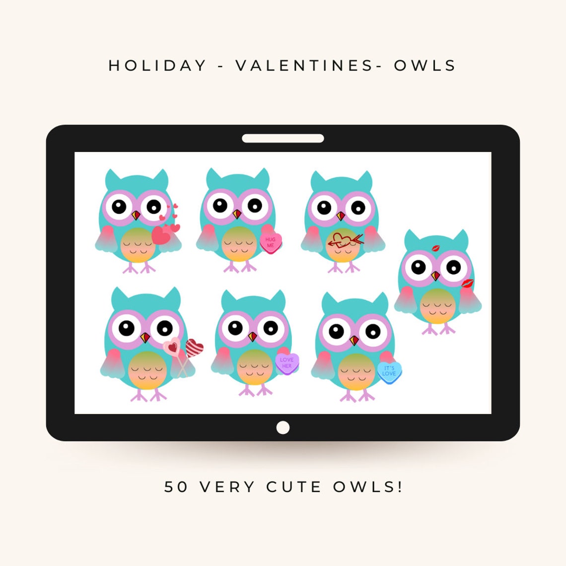 50 Valentine's Day Digital Stickers for Digital Planners - Etsy