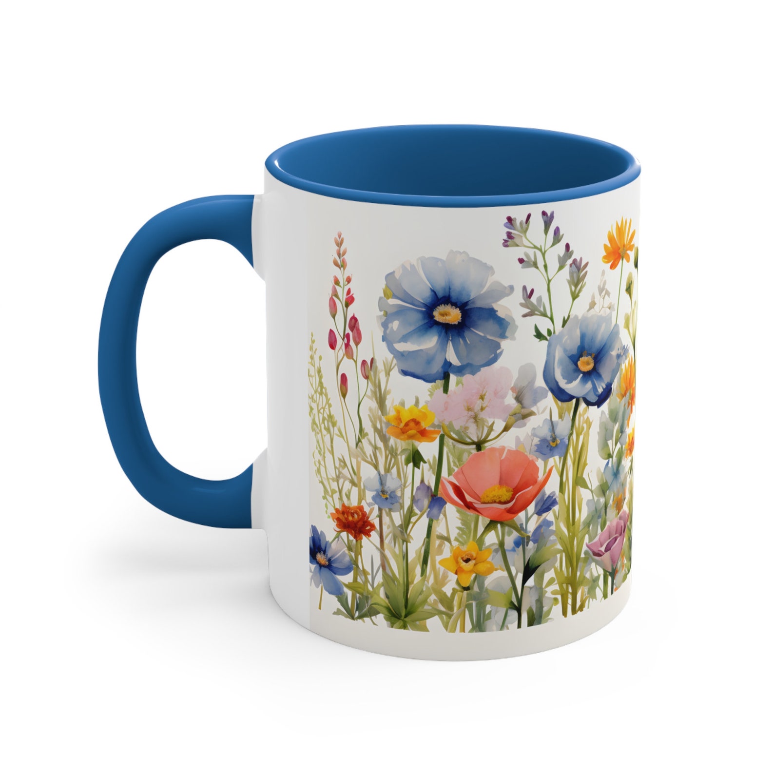 Wildflower Mug, Floral Mug. Botanical Mug, Accent Mug Various Colors ...