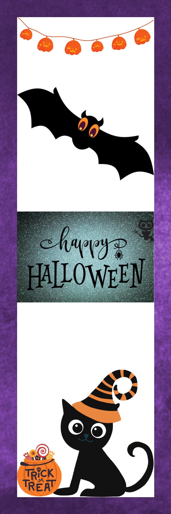 Set of 9 Halloween Bookmarks, Halloween Bookmarks, Digital Bookmarks to ...