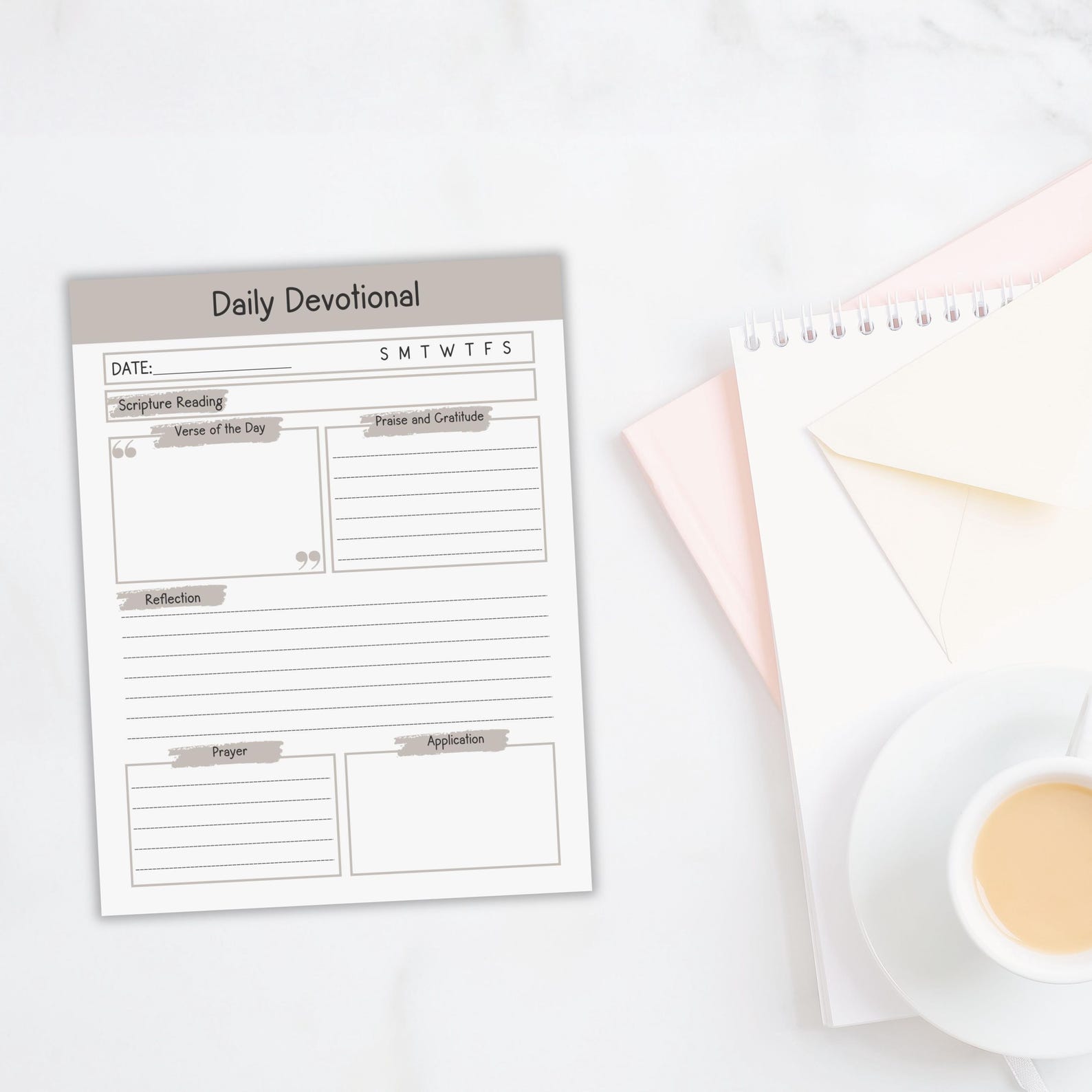 Daily Devotional Printable Planner Christian Quiet Time Devotions ...