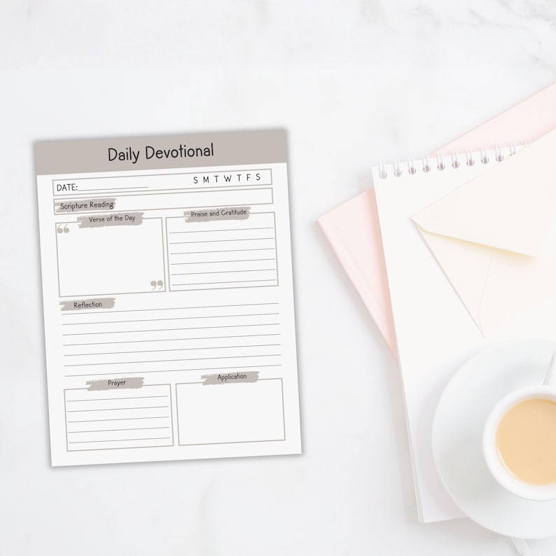 Daily Devotional Printable Planner Christian Quiet Time Devotions ...