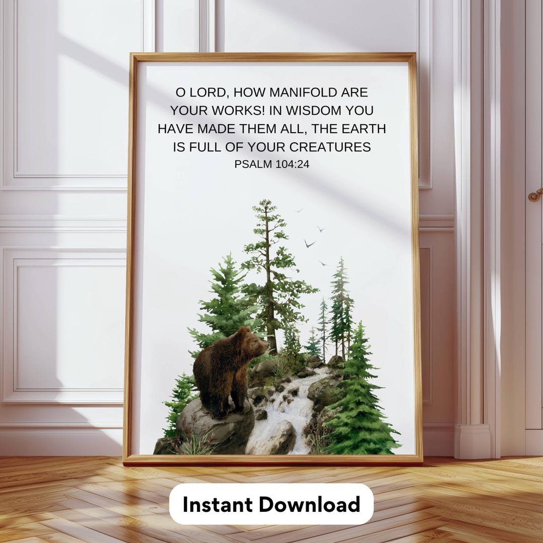 Farmhouse Decor Bible Art Waterfall Christian Poster Landscape Kitchen ...