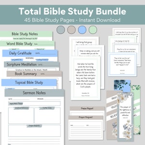 Bible Study Bundle Group Study Worksheet Printable Bible Study Guide ...
