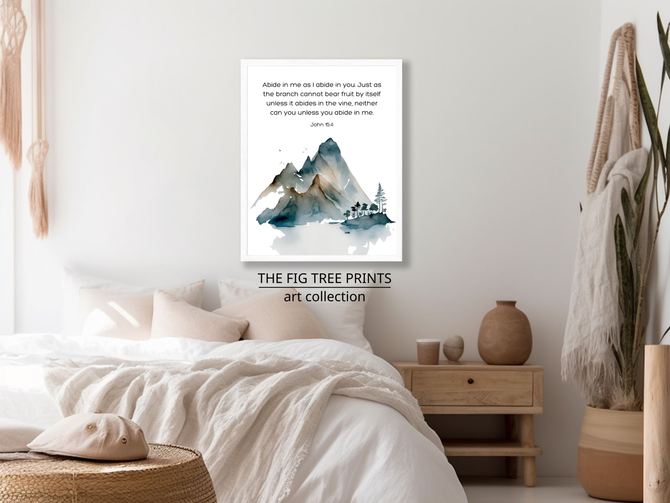 Bible Verse Poster Forest Wall Art Landscape Bible Art Farmhouse ...